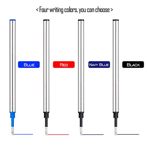 DunBong Rollerball Pen Refills, Roller Ball Fine Point 0.5mm, Red Ink Refill Pack of 5 - Replaceable Ballpoint Pen Refills Medium Point (Red)