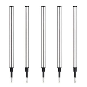 DunBong Rollerball Pen Refills, Roller Ball Fine Point 0.5mm, Red Ink Refill Pack of 5 - Replaceable Ballpoint Pen Refills Medium Point (Red)