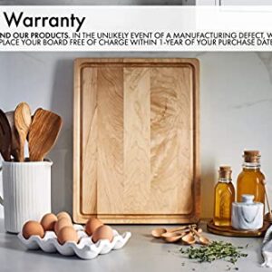 Sonder Los Angeles, Made in USA, Large Thick Maple Wood Cutting Board for Kitchen with Juice Groove, Sorting Compartment, Charcuterie Wooden Board 17x13x1.5 in (Gift Box Included)