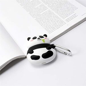 Ultra Thick Soft Silicone Panda Bamboo Case with Hook for Apple Airpods 1 2 Air Pods Wireless Earbuds Protective 3D Cartoon Animal Fun Cool Cute Lovely Gift Kids Teens Girls Boys Daughter Son