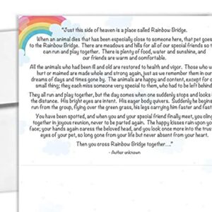 Tiny Expressions Rainbow Bridge Pet Sympathy Memorial Card with Envelope 5"x7" (Rainbow Bridge Card)