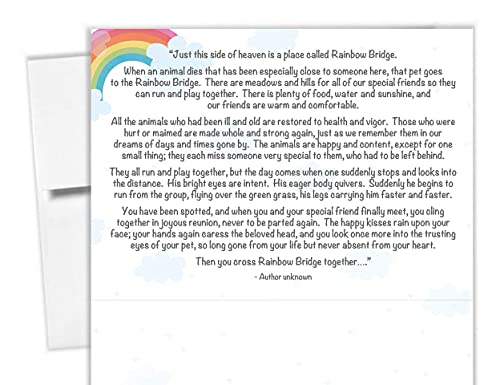 Tiny Expressions Rainbow Bridge Pet Sympathy Memorial Card with Envelope 5"x7" (Rainbow Bridge Card)