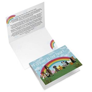 Tiny Expressions Rainbow Bridge Pet Sympathy Memorial Card with Envelope 5"x7" (Rainbow Bridge Card)