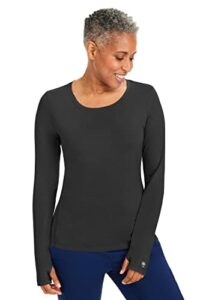 healing hands comfortable under scrubs for women knits women’s medical long sleeve scrub tee 5051 mackenzie black xl