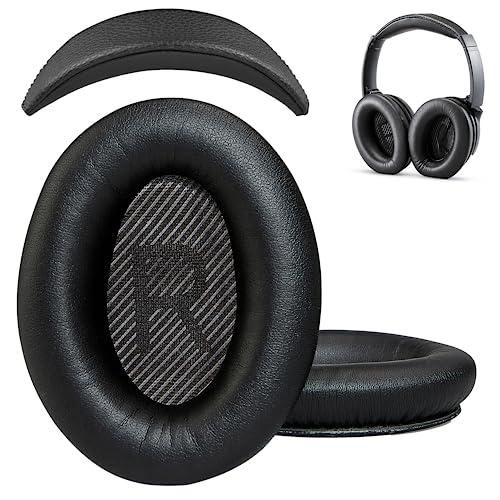 Replacement QC35 / QC35 ii earpads and QC35 Headband / QC35 ii Headband V3 pad Cushion Compatible with Bose QuietComfort 35 (QC35) and Bose QuietComfort 35 ii (QC35 ii) Headphones (AHG-QC35-COMBO)