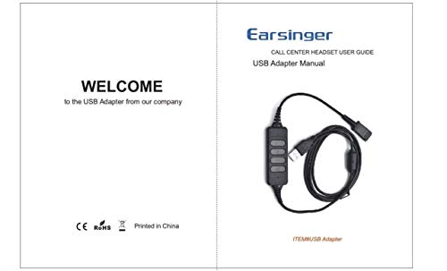 DA80 USB Audio Processor USB QD(201852-01/02) Connector to USB Adapter w/Volume Adjuster, Mute for Microphone & Speaker Compatible with Planstronics QD Cord HW251 HW510/520 310 QD Headset