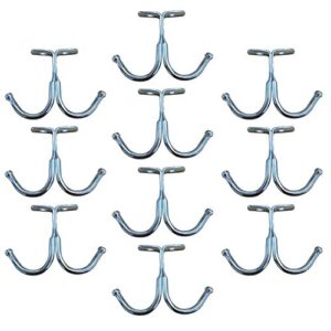 hdtyyln 10 pcs ceiling hook towel hook plant hook robe/coat clothes hook,for kitchen utensils, keys, robe, coat, towel, bags-bathroom, home, kitchen, office silver (double hook 10 pack)