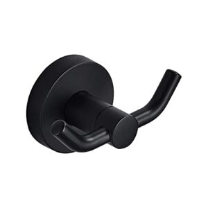 marmolux acc - black bathroom hooks for towels | modern black hooks, double robe & towel hooks ideal as bathroom towel holder, shower wall hook, kitchen hand towel holder