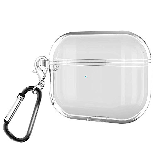 USTIYA Case for AirPods Pro Clear Protective Cover Transparent Key Chain Strap Protection Wireless Charging