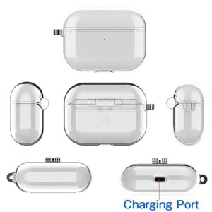 USTIYA Case for AirPods Pro Clear Protective Cover Transparent Key Chain Strap Protection Wireless Charging