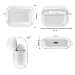 USTIYA Case for AirPods Pro Clear Protective Cover Transparent Key Chain Strap Protection Wireless Charging