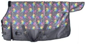 showman pony/weanling 42"- 46" waterproof & breathable unicorn print 1200 denier turnout blanket