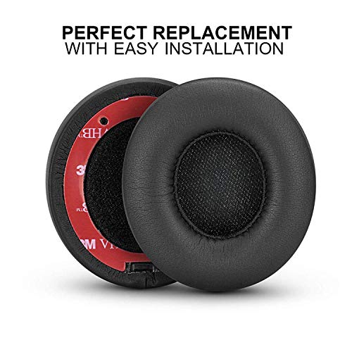 Ear Pads Cushions for Beats Solo Replacement Memory Foam Earpads Cushions Compatible with Solo 2 & 3 Wireless On-Ear Headphones, Left/Right Pair (Black)