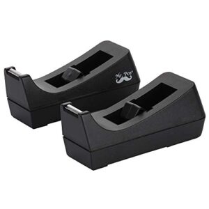 mr. pen- tape dispenser, pack of 2, tape dispenser desk, office supplies, desk supplies, tape holder, tape dispensers, black tape dispenser, desktop tape dispenser, tape desk dispenser, organier