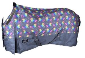 showman waterproof & breathable unicorn print 1200 denier turnout blanket! new horse tack! (68")