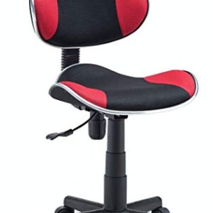 Home Office Low Back Computer Executive Chair by JJS, Ergonomic Mesh Chair with Extra Large Base and Pads, Black/Red