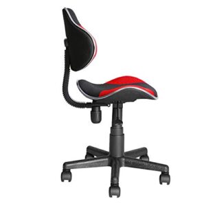 Home Office Low Back Computer Executive Chair by JJS, Ergonomic Mesh Chair with Extra Large Base and Pads, Black/Red