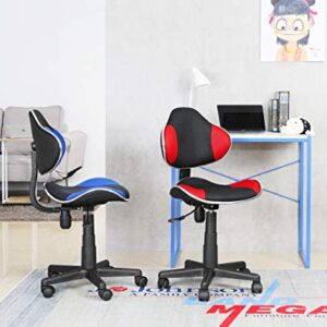 Home Office Low Back Computer Executive Chair by JJS, Ergonomic Mesh Chair with Extra Large Base and Pads, Black/Red