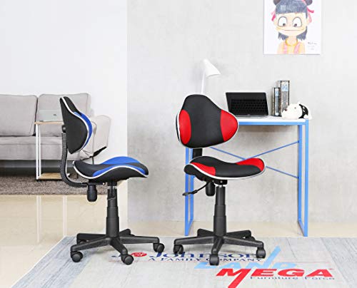 Home Office Low Back Computer Executive Chair by JJS, Ergonomic Mesh Chair with Extra Large Base and Pads, Black/Red