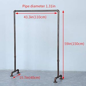 Industrial Pipe Retail Clothing Rack 59in,Vintage Standing Rolling Clothes Rack,Garment Rack Display Rack,Clothes Racks for Hanging Clothes