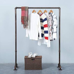 Industrial Pipe Retail Clothing Rack 59in,Vintage Standing Rolling Clothes Rack,Garment Rack Display Rack,Clothes Racks for Hanging Clothes