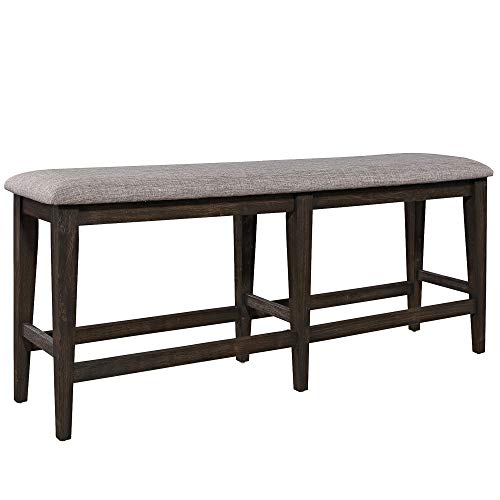 Liberty Furniture Industries Double Bridge Counter Bench, W60 x D15 x H26, Dark Brown/Gray