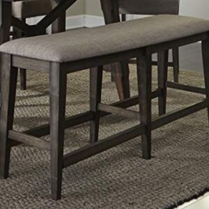 Liberty Furniture Industries Double Bridge Counter Bench, W60 x D15 x H26, Dark Brown/Gray