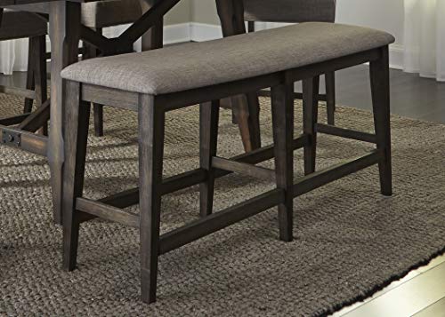 Liberty Furniture Industries Double Bridge Counter Bench, W60 x D15 x H26, Dark Brown/Gray