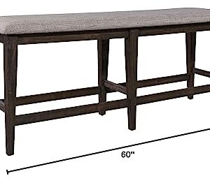 Liberty Furniture Industries Double Bridge Counter Bench, W60 x D15 x H26, Dark Brown/Gray