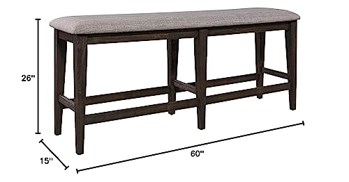 Liberty Furniture Industries Double Bridge Counter Bench, W60 x D15 x H26, Dark Brown/Gray