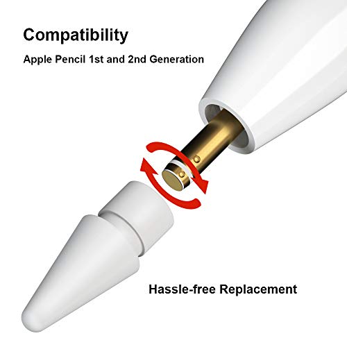 APETOO Compatible with Apple Pencil Tip and Cap Replacement for Apple Pencil 1st Generation, iPencil Cap Magnetic + Pencil Nib iPencil Tip for iPad Pro 12.9/ 10.5/ 9.7 inch Pencil High Sensitivity