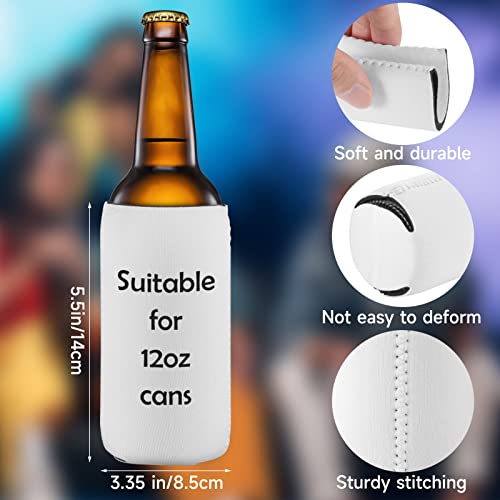 Sublimation Blanks Slim Beer Can Sleeves, 6pcs Neoprene Personalized Sublimation Can Cooler Covers Foldable Insulators Beer Holders Fit for 12oz Slim Drink Beer Cans