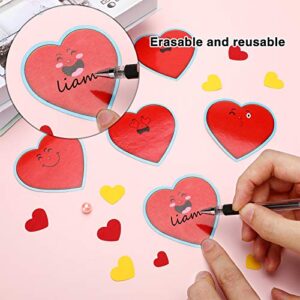 72 Pieces Heart Cut-Outs 3 Inch Printed Hearts Cut-Outs Cute Heart Shape Decoration for Valentines Day Crafts Home Class Office Decor, Red