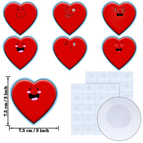 72 Pieces Heart Cut-Outs 3 Inch Printed Hearts Cut-Outs Cute Heart Shape Decoration for Valentines Day Crafts Home Class Office Decor, Red