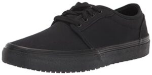 shoes for crews merlin, men's, women's, unisex slip resistant food service work sneakers, canvas, black, men's size 13/ women's size 14.5