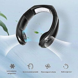 figurele hanging neck fan, air cooler usb micro portable 2 in 1 air cooler mini electric air conditioner scarf cooling portable hanging neck fan,air cooler, usb hanging neck air conditioner black