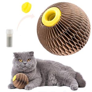 areiia catnip ball toy for cats catnip refillable scratcher ball kitty's faithful playmate reduce obesity and loneliness csb01br