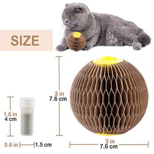 AREIIA Catnip Ball Toy for Cats Catnip Refillable Scratcher Ball Kitty's Faithful Playmate Reduce Obesity and Loneliness CSB01BR