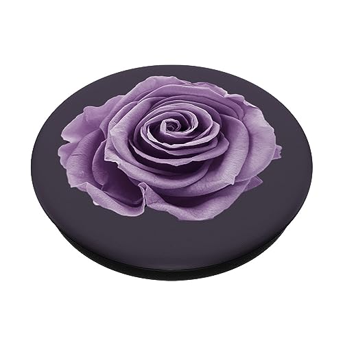 Rose in Purple Shade on Grey Background PopSockets Swappable PopGrip