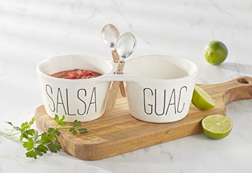 Mud Pie Circa Guacamole and Salsa Serving Dish Sets (Bistro Salsa and Guac)