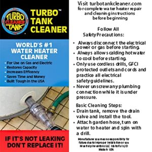 Turbo Tank Cleaner - Water Heater Cleaning Tool, Improves Hot Water Supply, Removes Hard Water Sediment, Flushes Gas & Electric Tanks, Pro-Grade DIY Solution