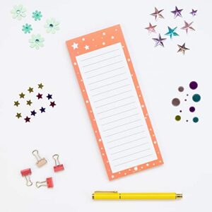 Peach Tree Shade Magnetic Notepads, 12-Pack of 60 Sheets 3.5" x 9", Star Patterns, for Fridge, Kitchen, Shopping, Grocery, To-Do List, Memo, Reminder, Note, Stationery (Starnotes Sunrise & Moonlight)