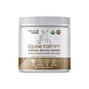 mushroom matrix equine turkey tail mushroom supplement, fortify, 30 servings, holistic immune support for horses, 300 grams, organic, product of usa