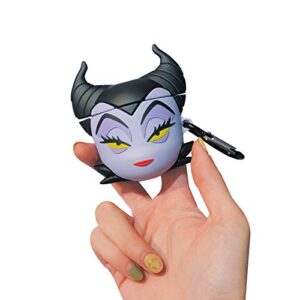 aikeduo for airpods 2 case cute funny cartoon character cool keychain design silicone soft skin fashion girls boys for airpods case (maleficent)