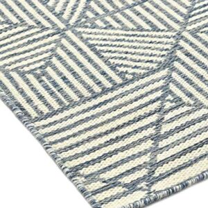 Solo Rugs Edra Contemporary Handmade Area Rug, 8' 0" x 10' 0", Denim