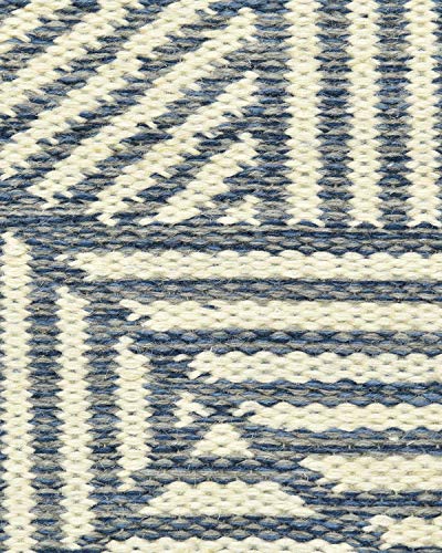 Solo Rugs Edra Contemporary Handmade Area Rug, 8' 0" x 10' 0", Denim