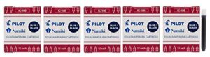 pilot namiki ic100 fountain pen ink cartridge, blue/black, 12 cartridges per pack, 5 pack