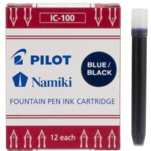 Pilot Namiki IC100 Fountain Pen Ink Cartridge, Blue/Black, 12 Cartridges per Pack, 5 Pack