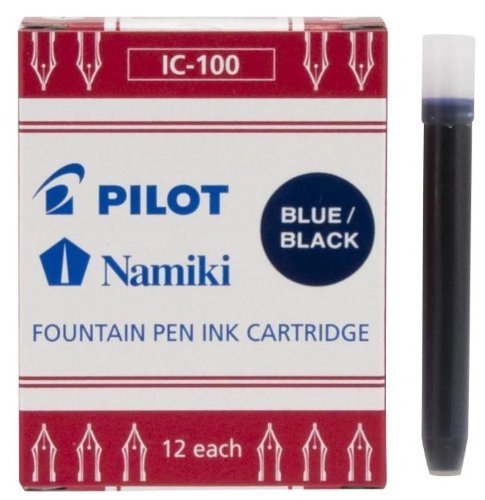 Pilot Namiki IC100 Fountain Pen Ink Cartridge, Blue/Black, 12 Cartridges per Pack, 5 Pack