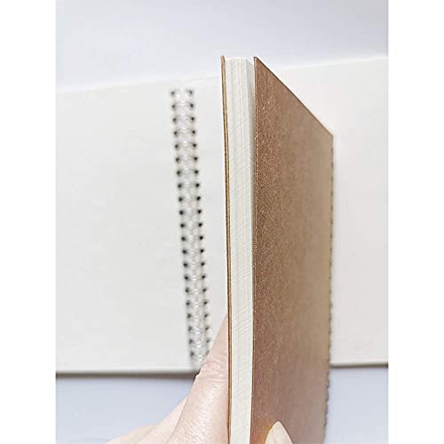 KeLiTi Blank Spiral Notebook with Soft Cover,Blank Journal,Blank Sketch Book Pad, Wirebound Notebook Planner Memo Notepads Diary with Unlined Paper,100 Pages/ 50 Sheets, 7.5 inch x 5.1 inch (Brown)